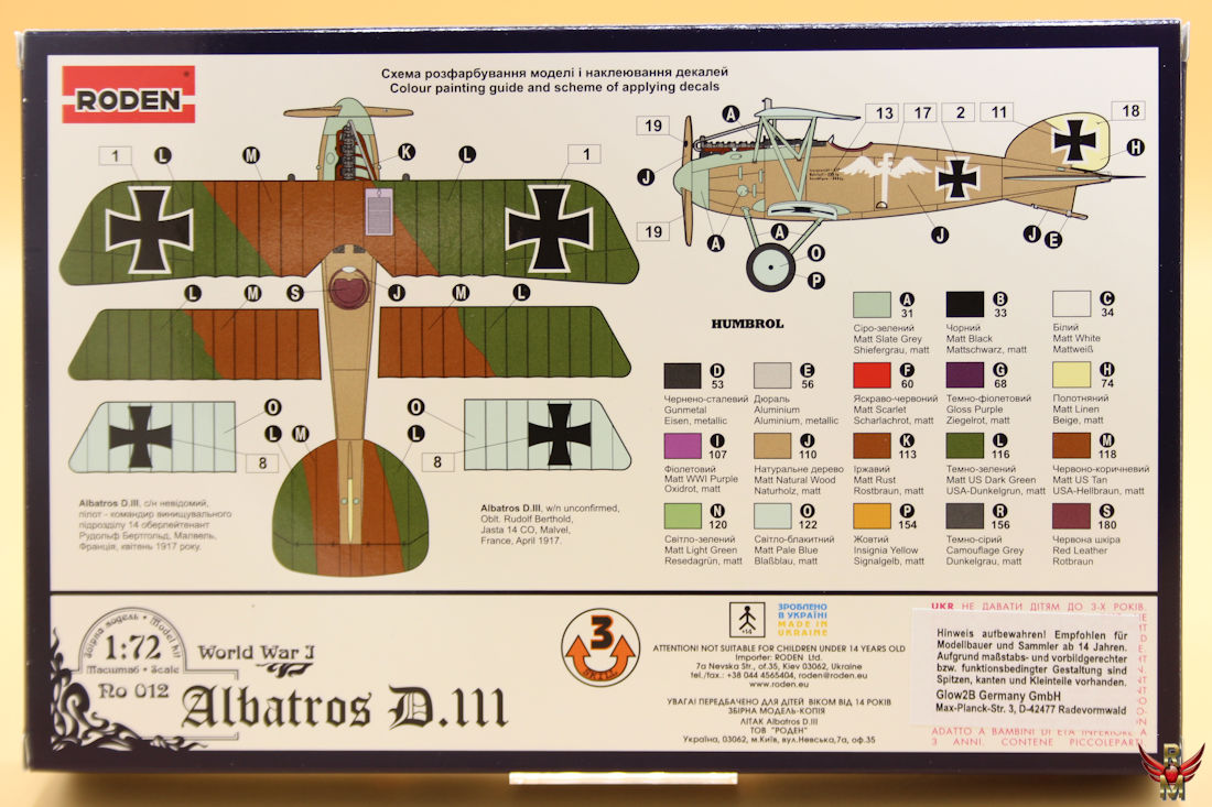Rowasp ModelbouwRoden 1/72 Albatros D III Rudolf Berthold - Rowasp ...